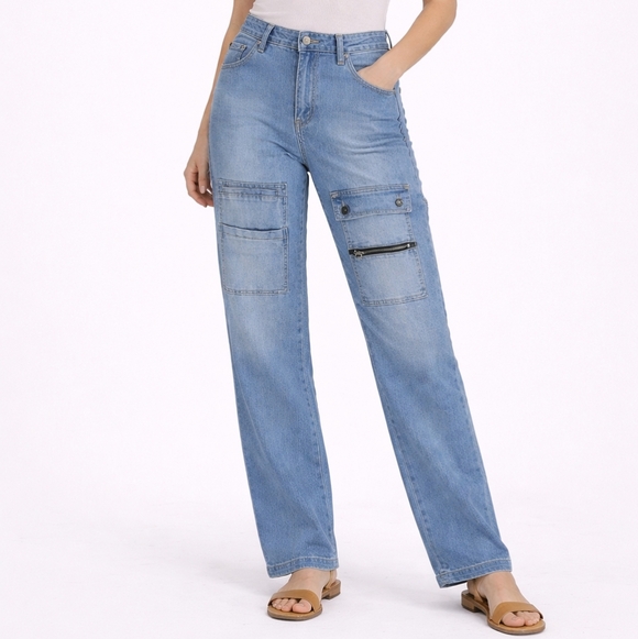 GENERATION Y | Pants & Jumpsuits | Generation K Blue Cargo Jeans Size 9 ...